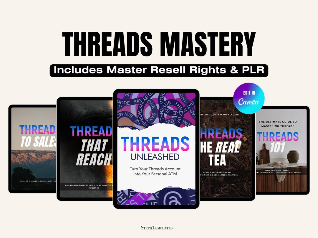 MRR PLR Threads Mastery Bundle, Threads Unleashed, Threads to Millions Mrr, Plr Digital Products ...