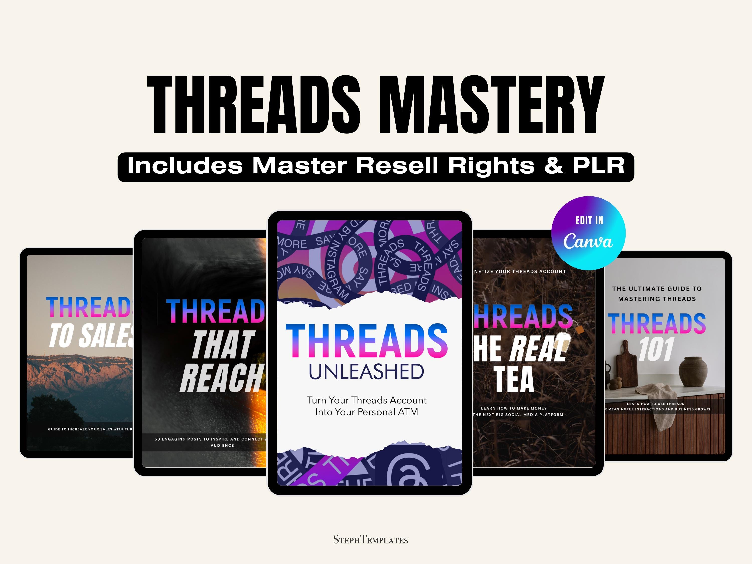 MRR PLR Threads Mastery Bundle, Threads Unleashed, Threads to Millions Mrr, Plr Digital Products ...