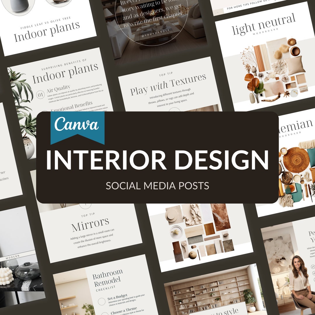Interior Design Template Canva Interior Design Instagram Posts Interior ...