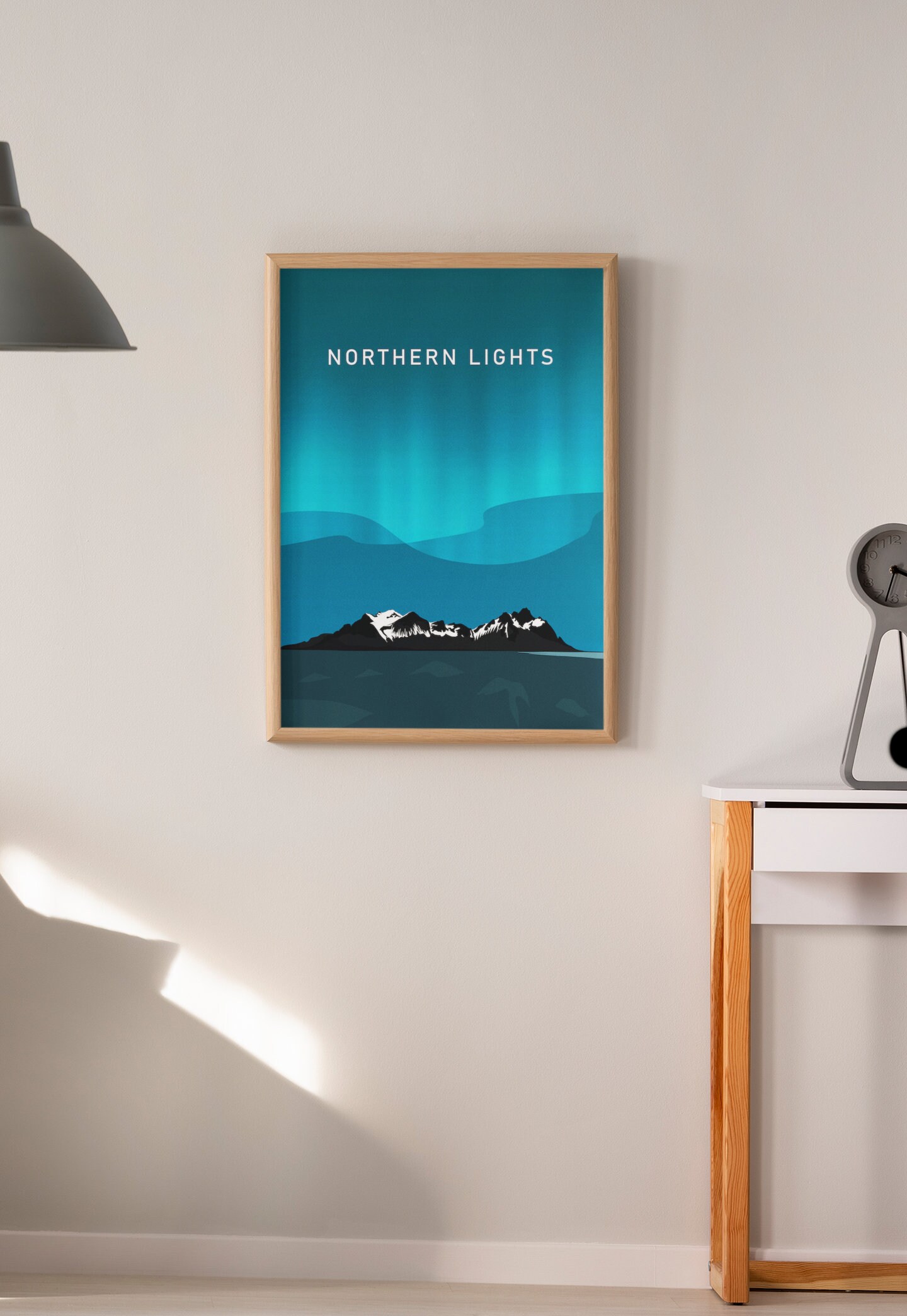 Northern Lights Digital Art Print Night Sky Wall Print Printable Wall ...