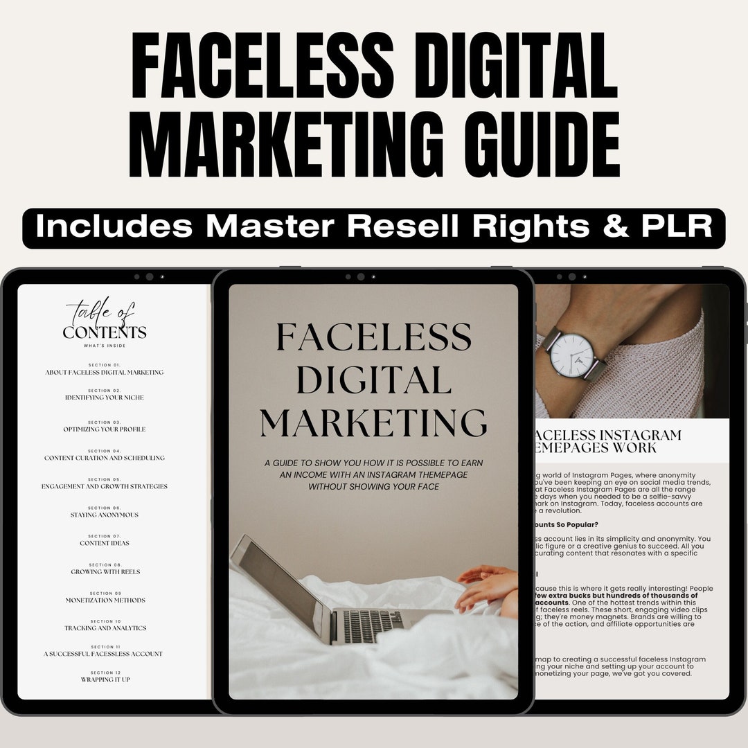 Faceless Digital Marketing Guide With Master Resell Rights MRR ...