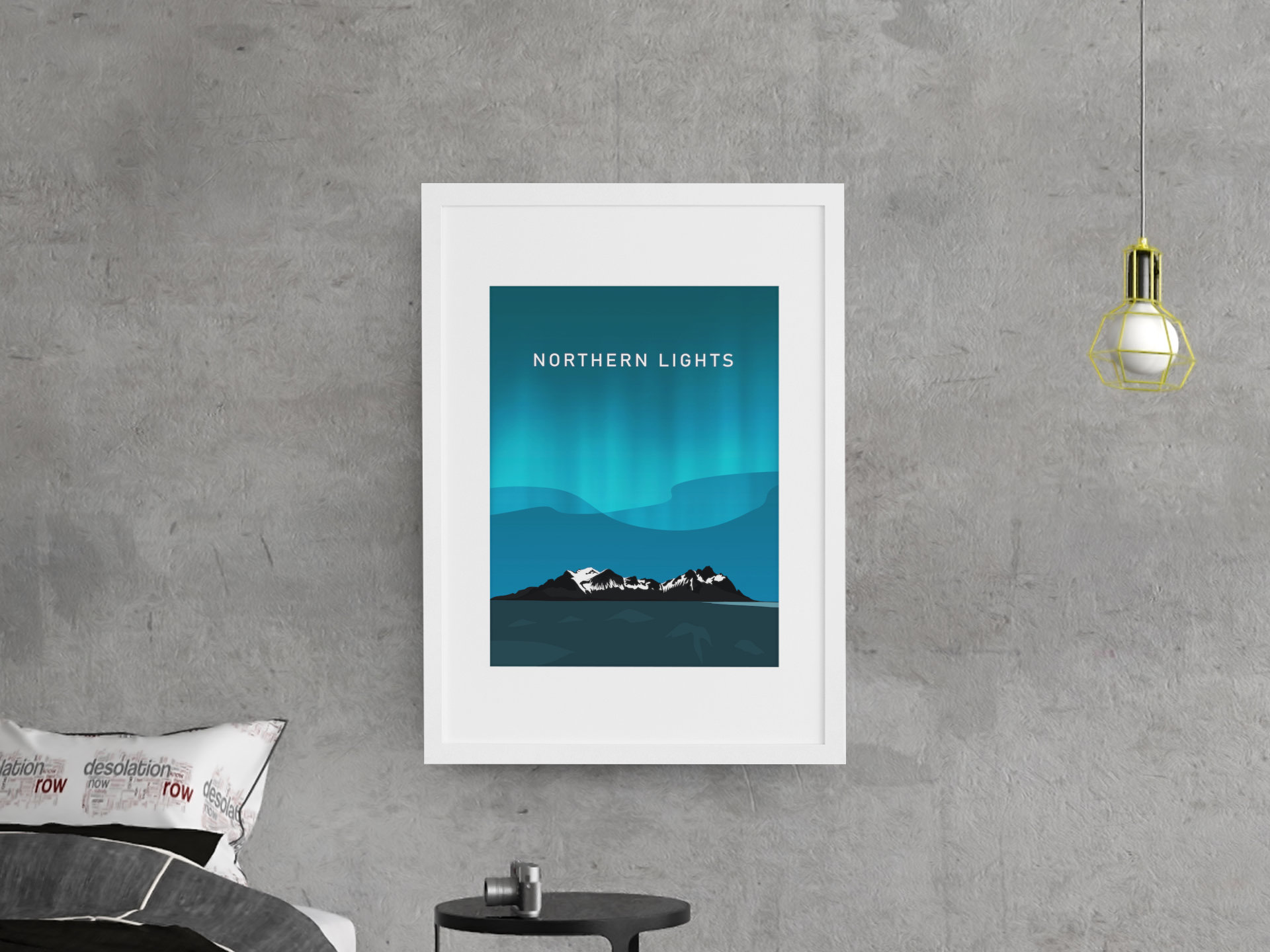 Northern Lights Digital Art Print Night Sky Wall Print Printable Wall ...