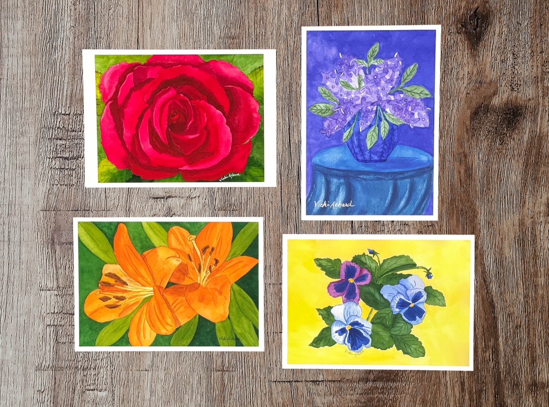 Set of Flower Cards for ANY Occasion, Birthday Cards for Her, Variety ...