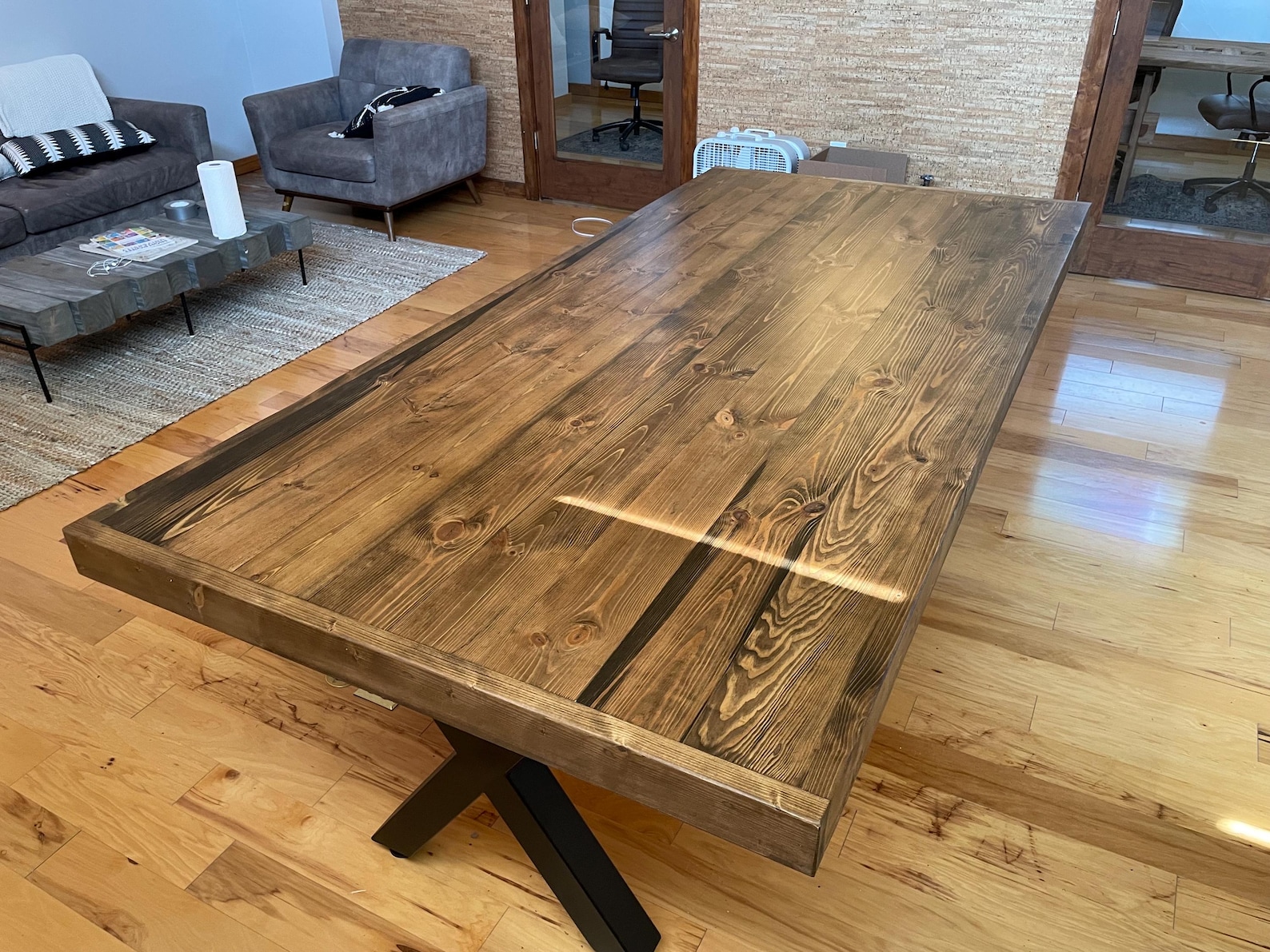 Custom Rustic Farmhouse Dining Table – Solid Wood Pine Table With Matte ...