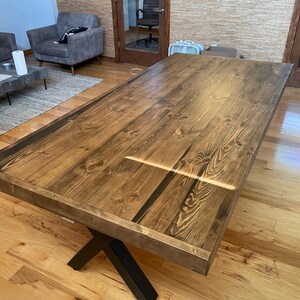Custom Rustic Farmhouse Dining Table – Solid Wood Pine Table With Matte ...