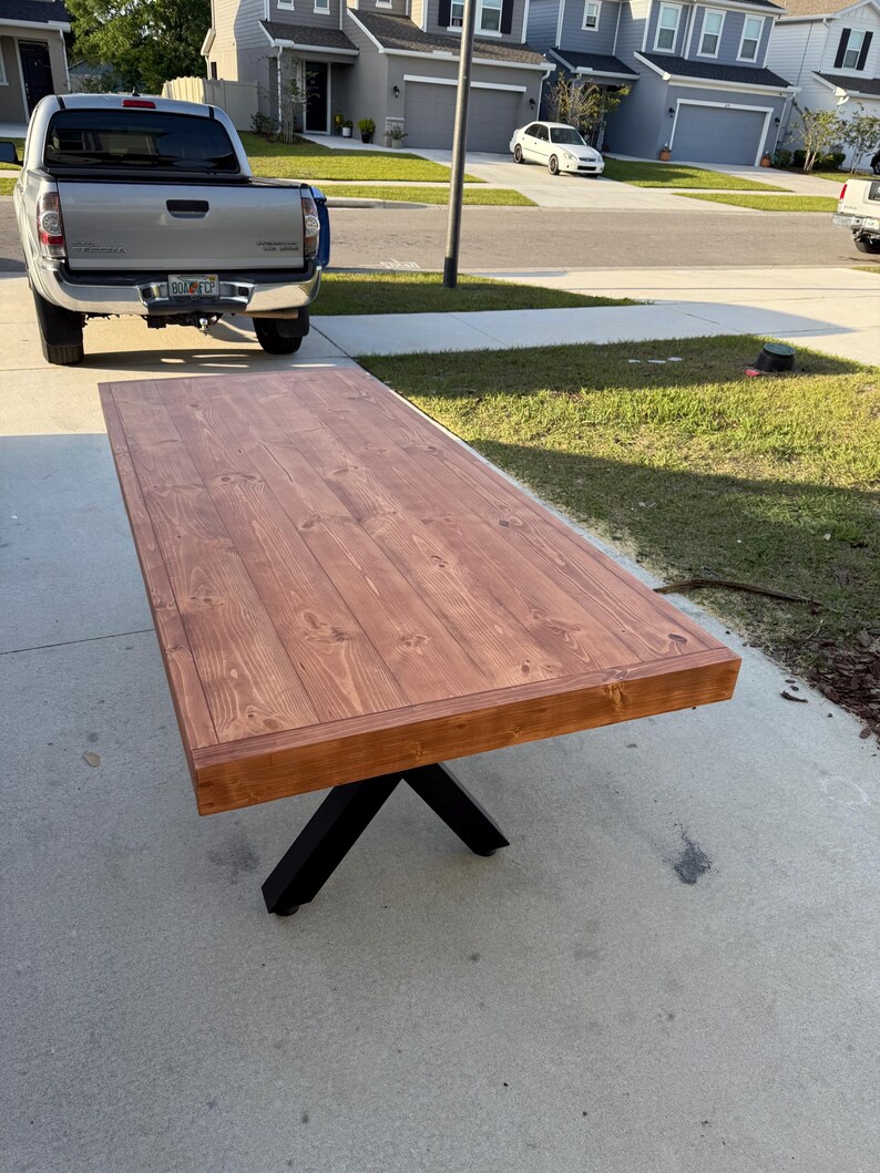 Custom Rustic Farmhouse Dining Table – Solid Wood Pine Table With Matte ...