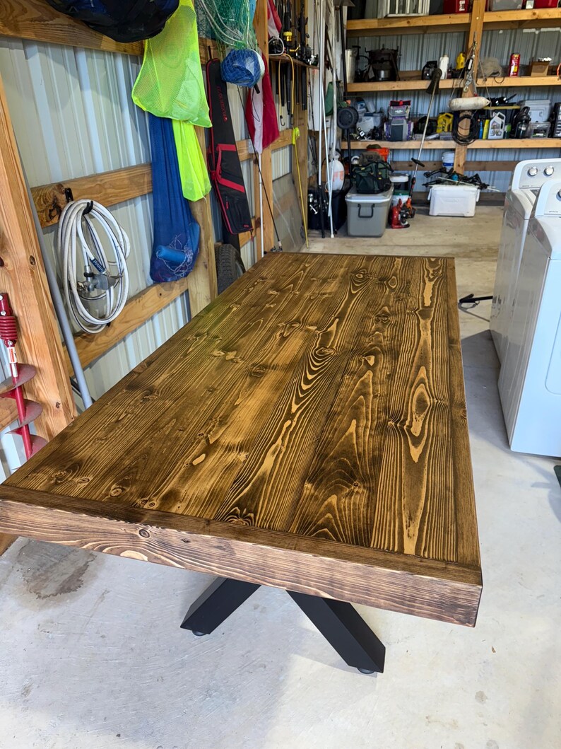 Custom Rustic Farmhouse Dining Table – Solid Wood Pine Table With Matte ...