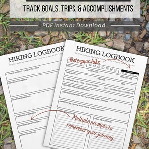 Hiking Trail Journal | Printable PDF Hiking Log | Travel Journal for ...
