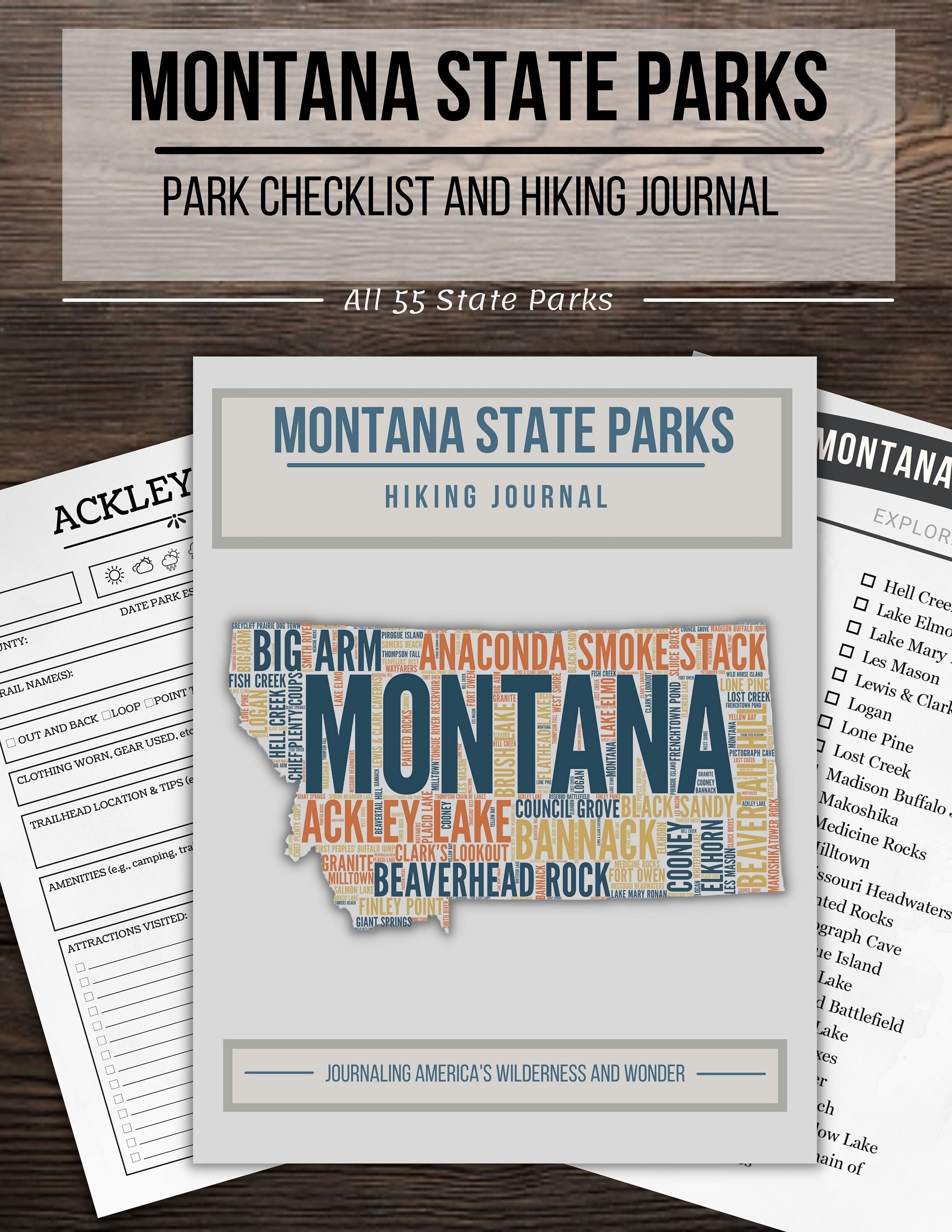 Montana State Park Hiking Journal - Trail Tracker Checklist - Hiker ...