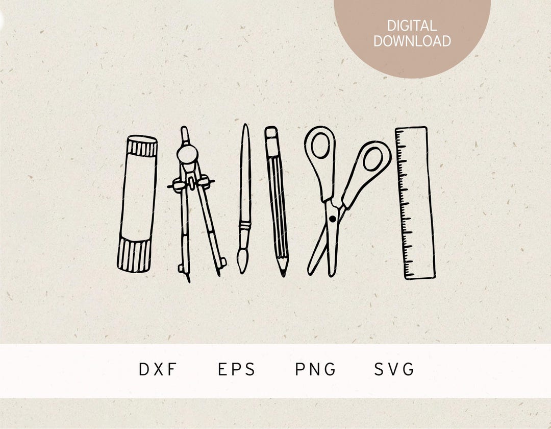Plotter File | School Utensils | SVG | DXF | PNG | Eps | Abc | First ...