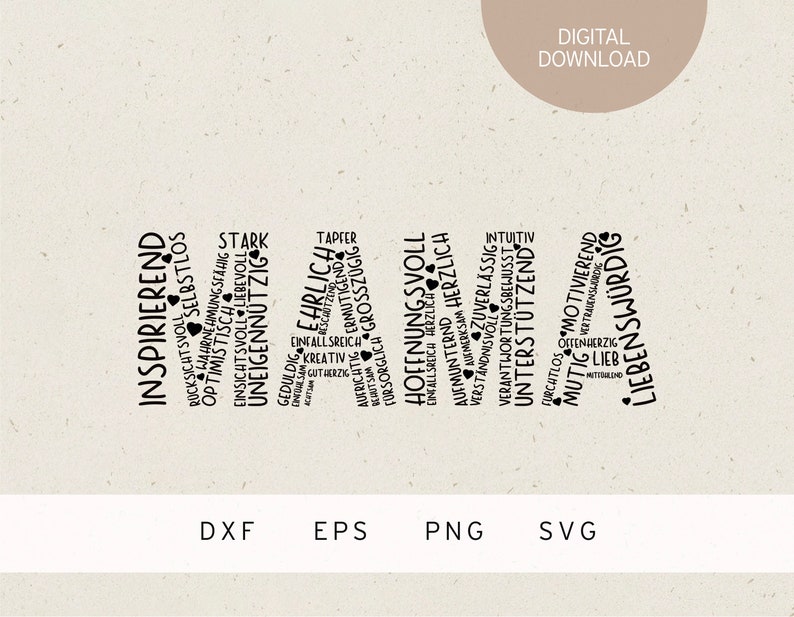 Plotterdatei Mama SVG DXF PNG Eps Muttertag - Etsy.de