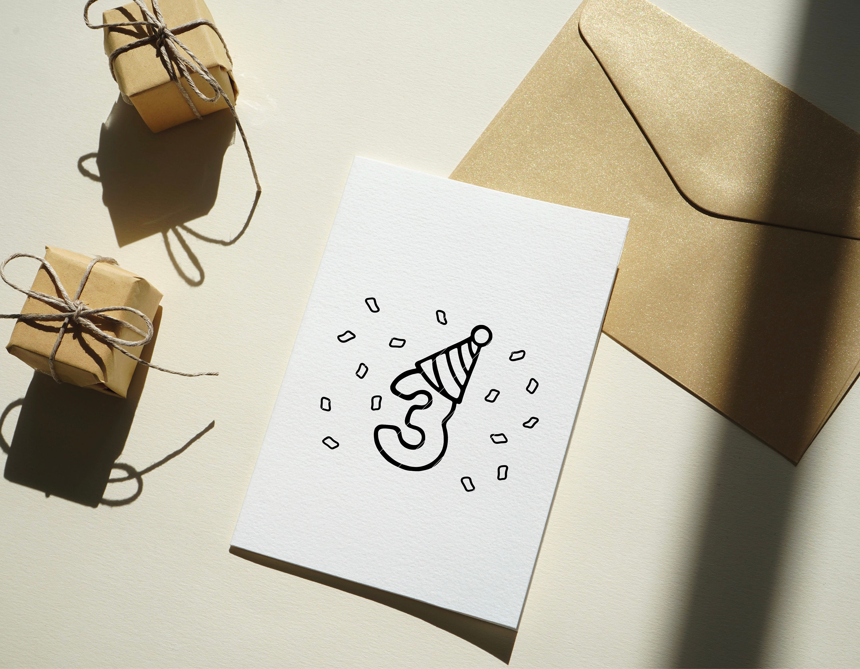 Plotter File | 3 | Party Hat | SVG | DXF | PNG | Eps | Birthday | 3rd ...