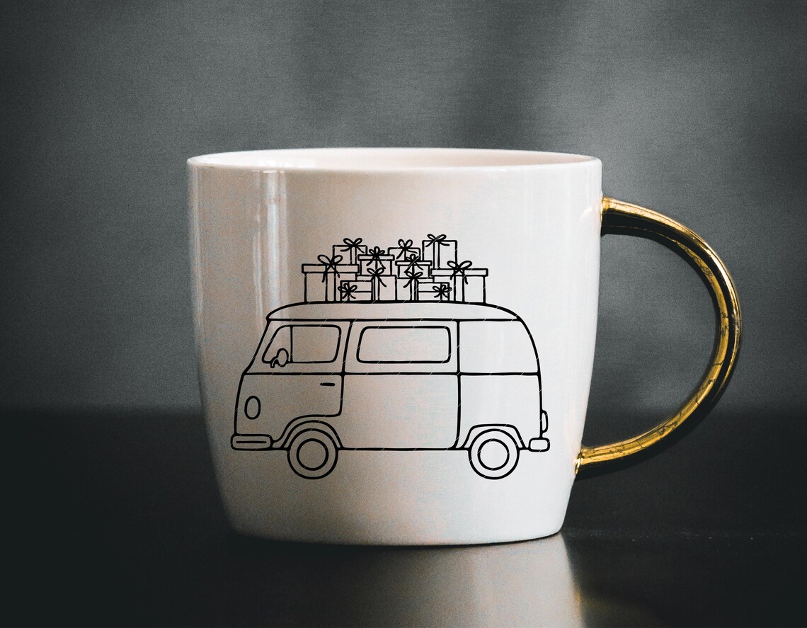 Plotter File | Retro Van With Gifts | SVG | DXF | PNG | Eps | Christmas ...
