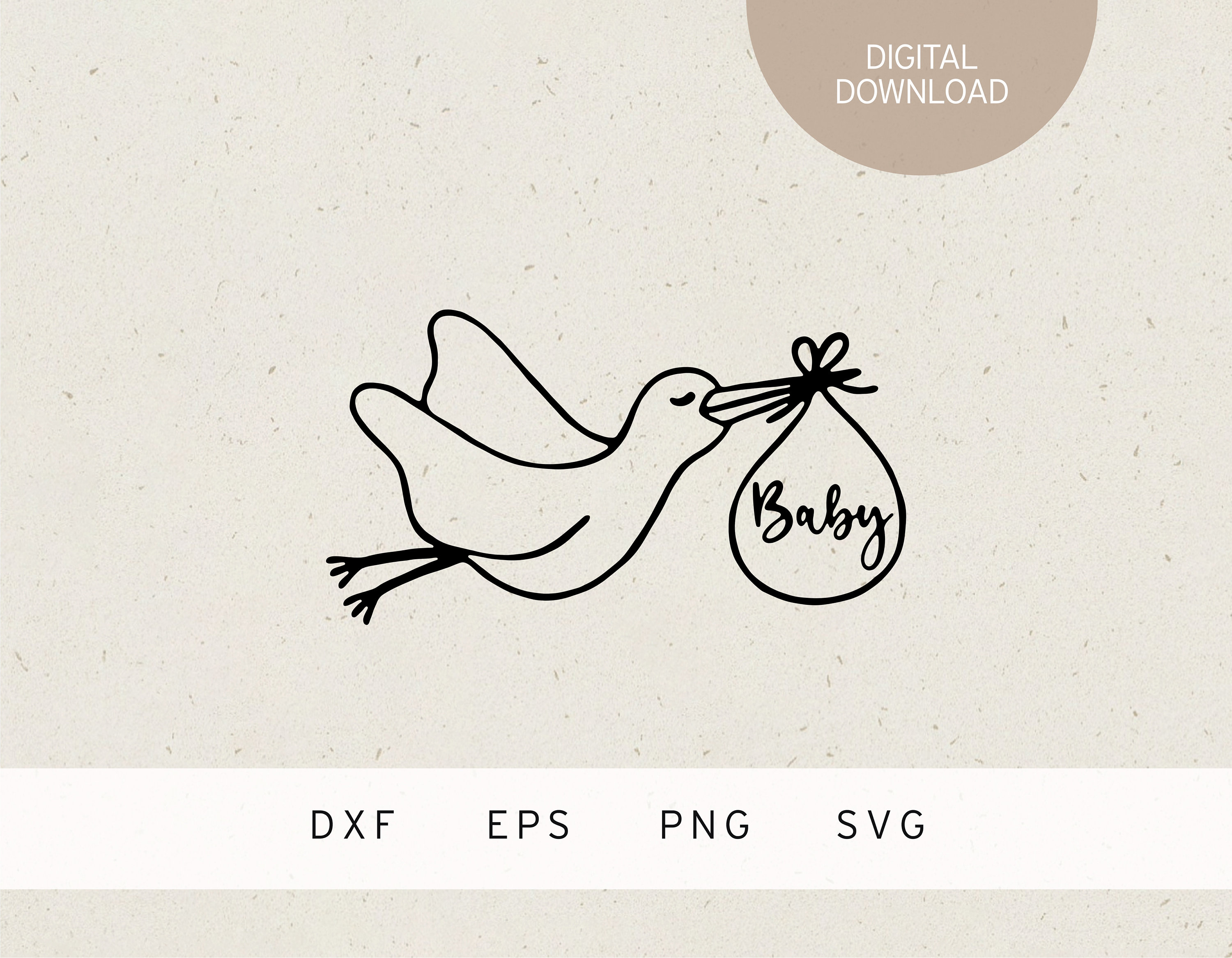 Plotterdatei Storch mit Baby SVG DXF PNG Eps - Etsy.de