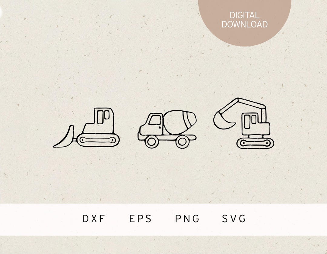Plotter File | Construction Site Vehicles | SVG | DXF | Png | Eps ...