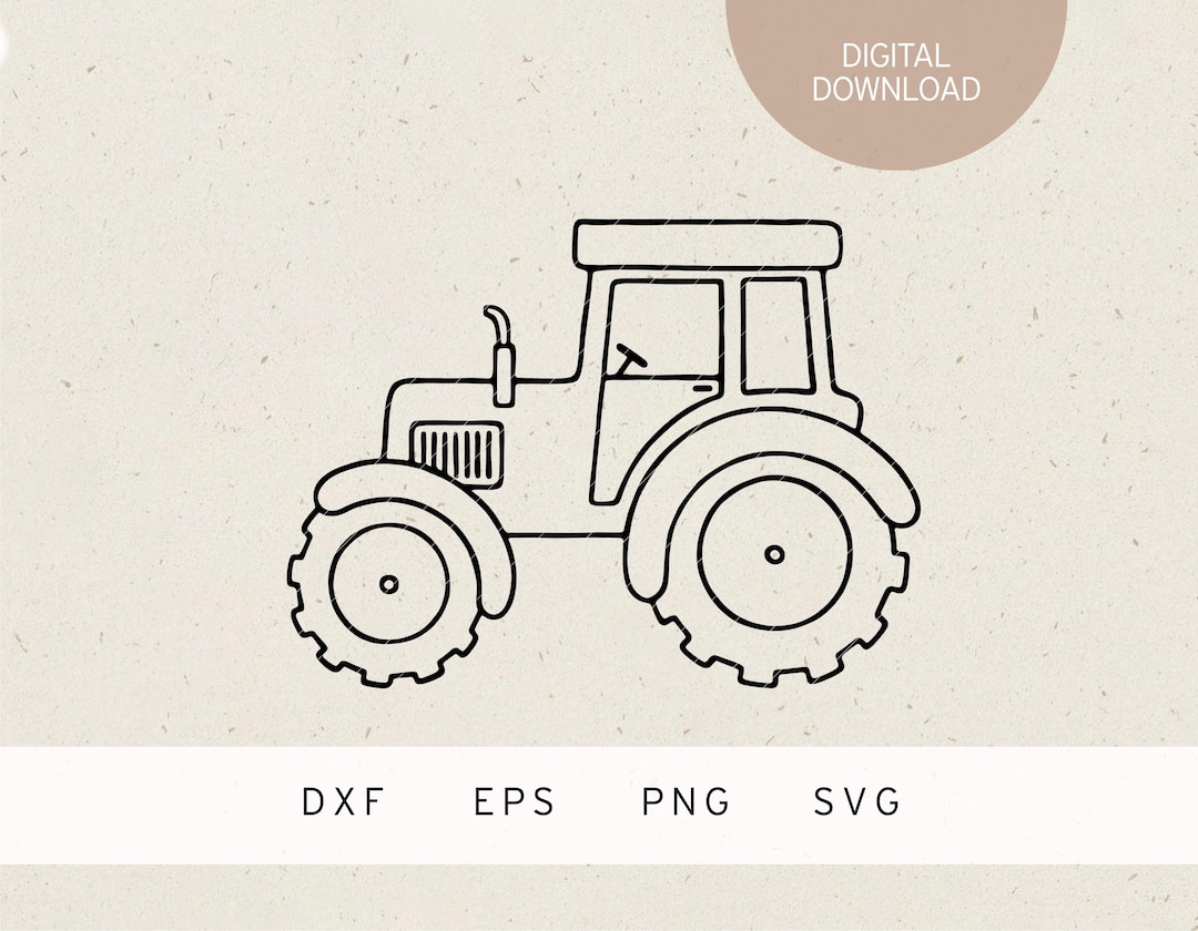 Plotter File | Tractor | SVG | DXF | Png | Eps | Construction Vehicle ...