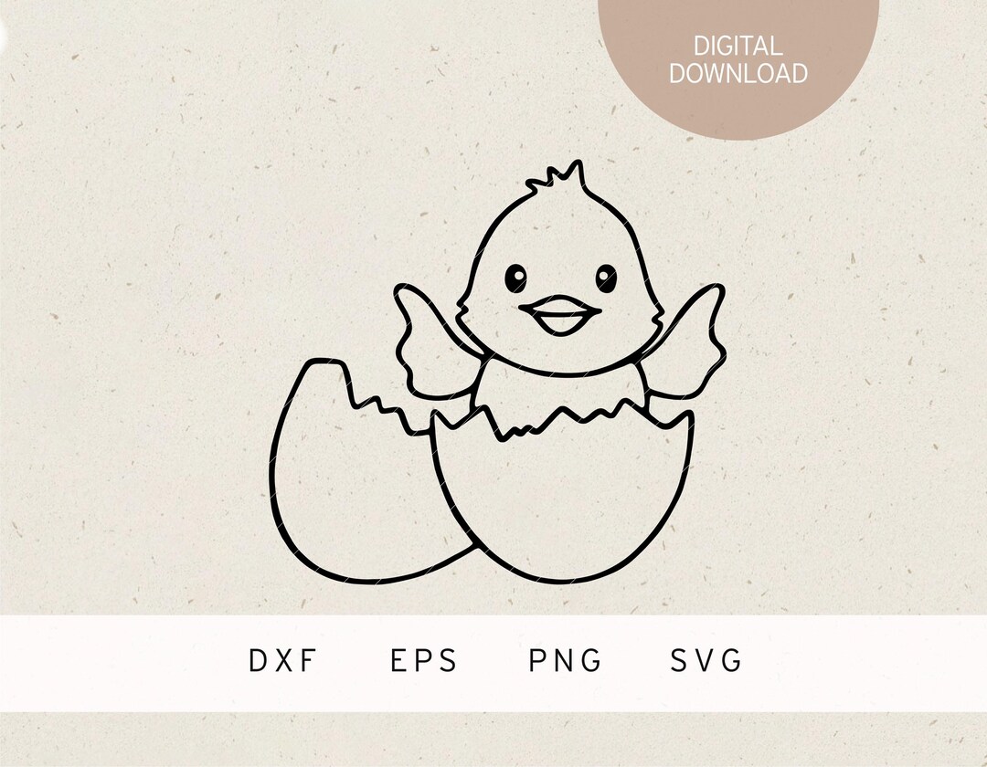 Plotter File | Chick in Egg | SVG | DXF | PNG | Eps | Easter | Spring ...