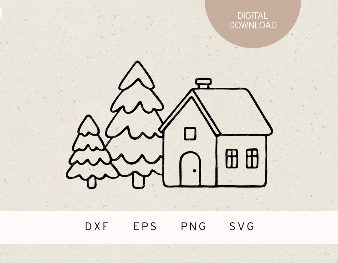 Plotter File | Winter House | SVG | DXF | PNG | Eps | Winter ...