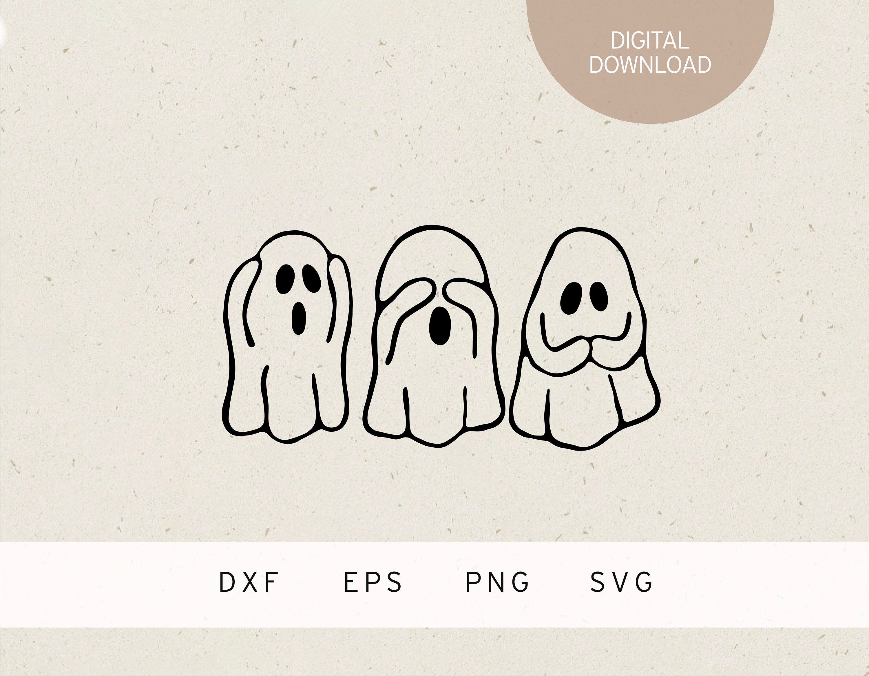 Plotter File 3 Little Ghosts SVG DXF PNG Eps - Etsy