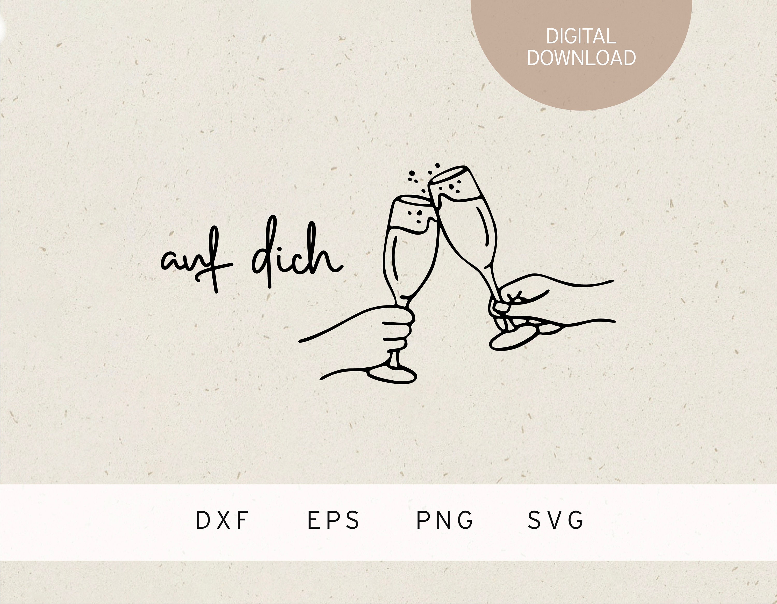 Plotterdatei | auf dich | Sektgläser | SVG | DXF | PNG | Eps ...