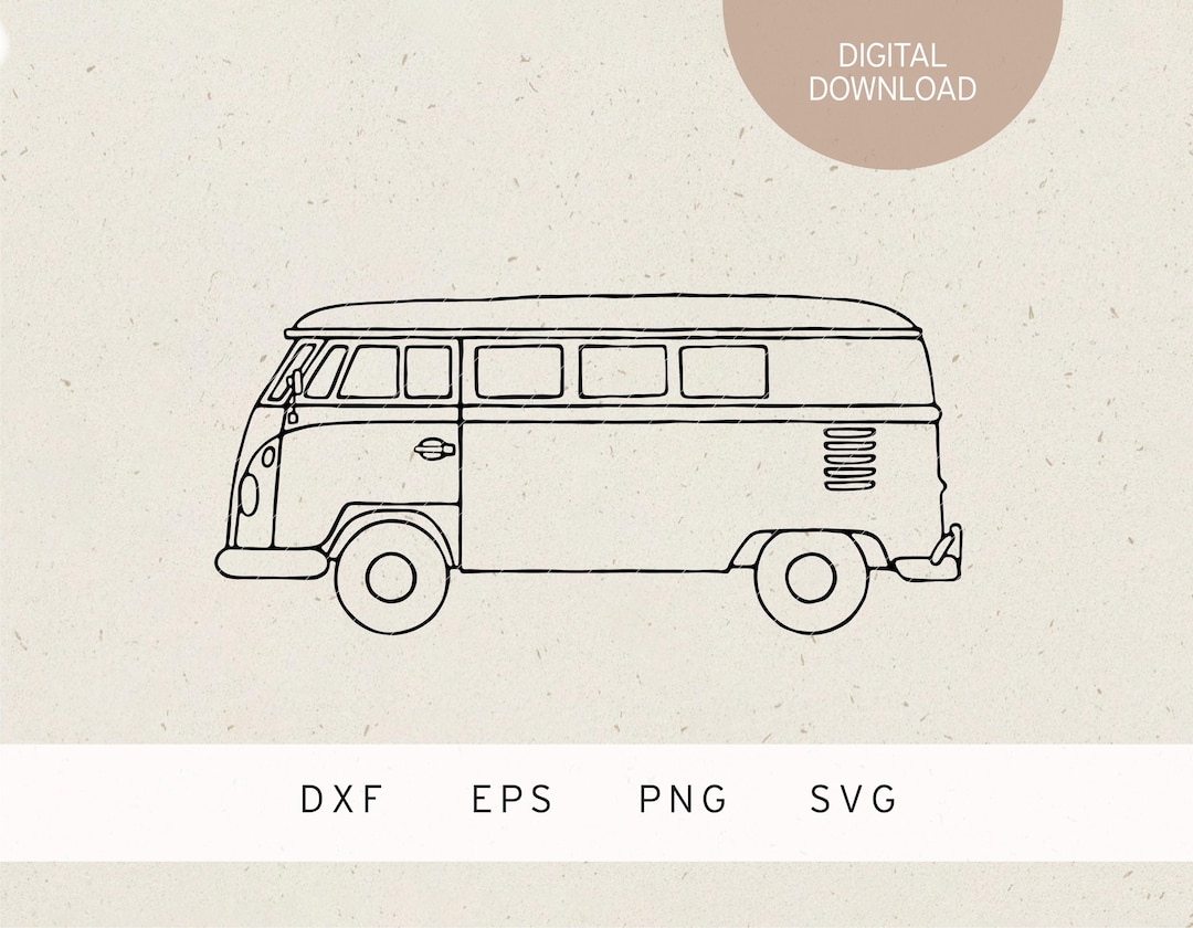 Plotter File Car VW Bulli T1 Side View SVG DXF Png Eps Vehicle Vintage ...