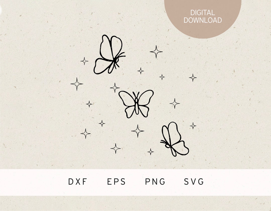Plotter File | 3 Butterflies | SVG | DXF | PNG | Eps | Animals | Nature ...
