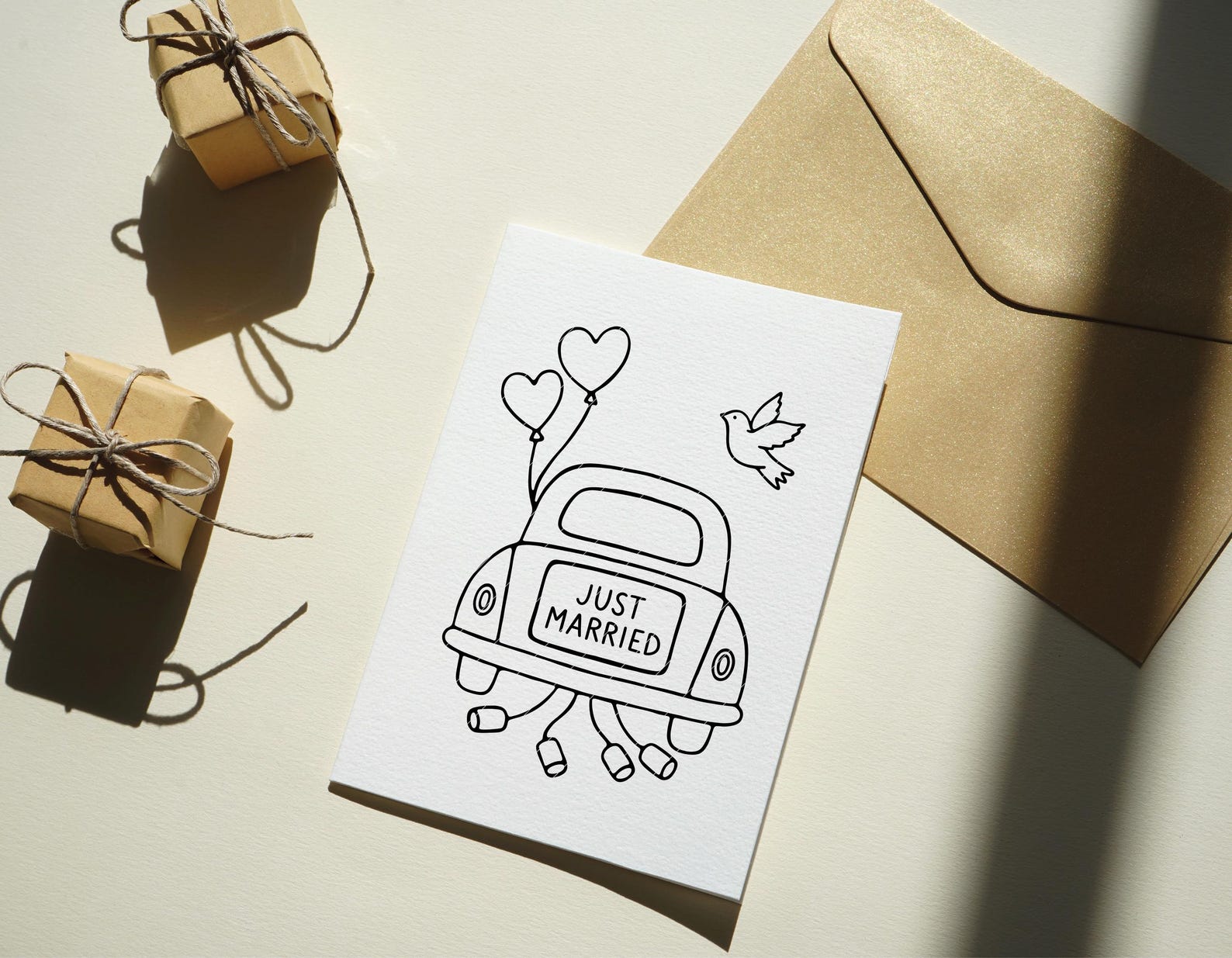 Plotter File | Just Married | Wedding Car | SVG | DXF | PNG | Eps ...