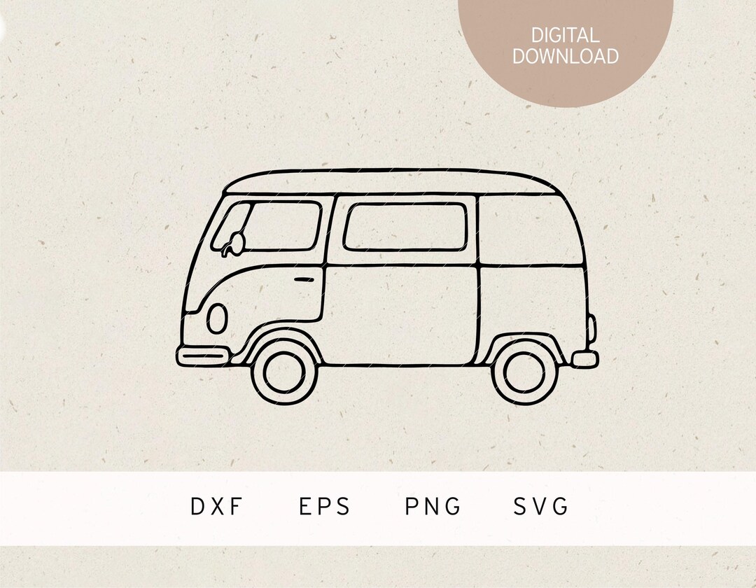 Plotter File | Retro Van | Side View | SVG | DXF | Png | Eps | Vehicle ...