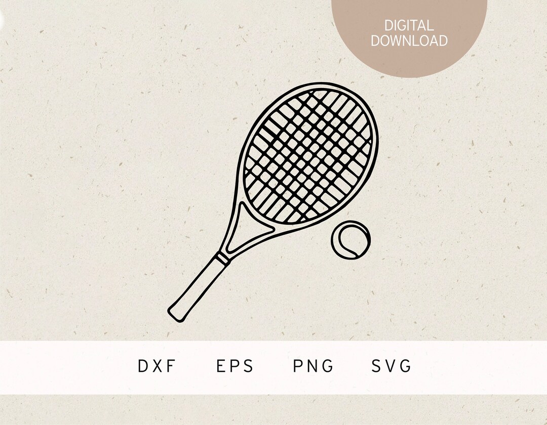 Plotter File | Tennis Racket and Tennis Ball | SVG | DXF | PNG | Eps ...