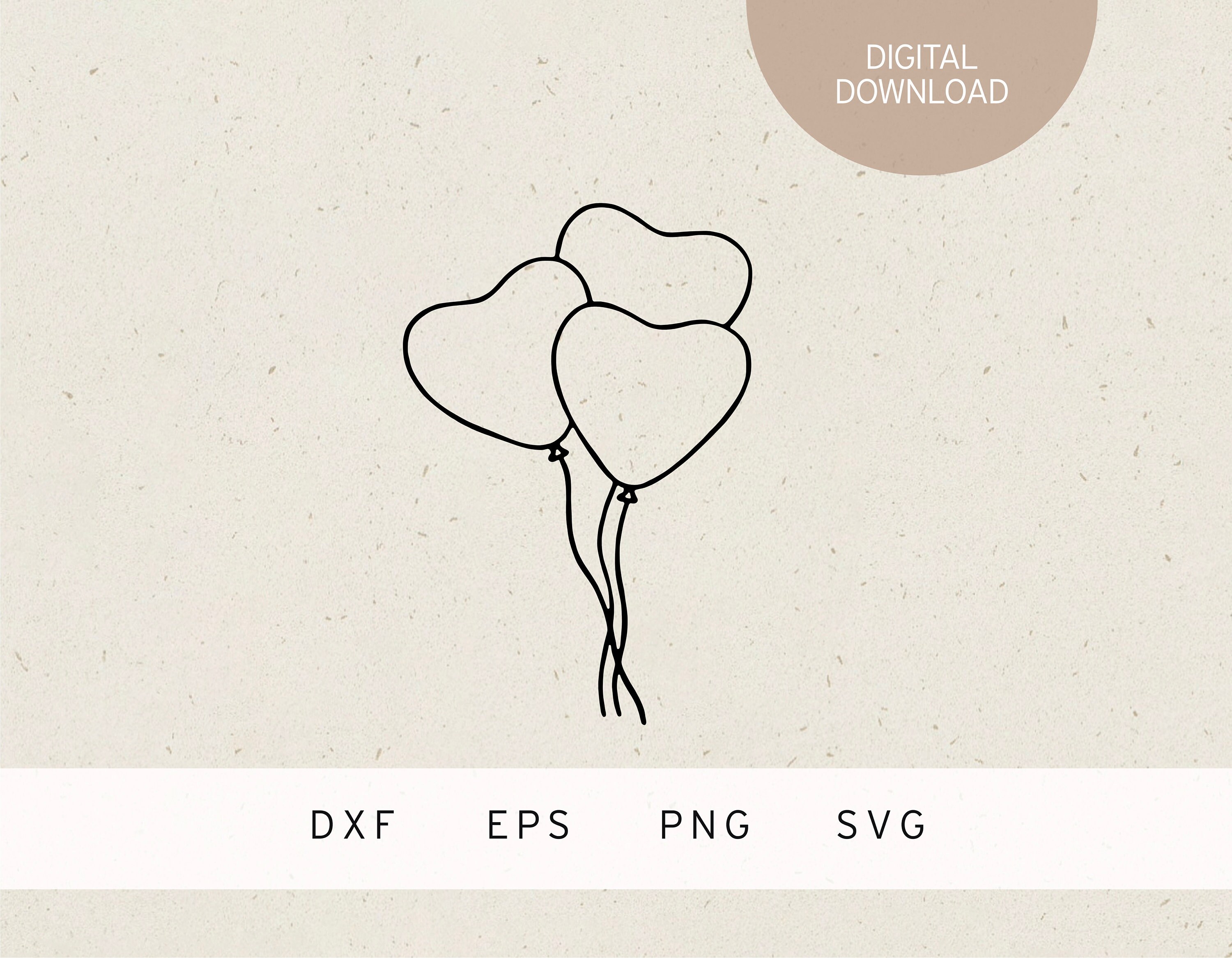 Plotter File Heart Balloons SVG DXF PNG Eps Couple - Etsy