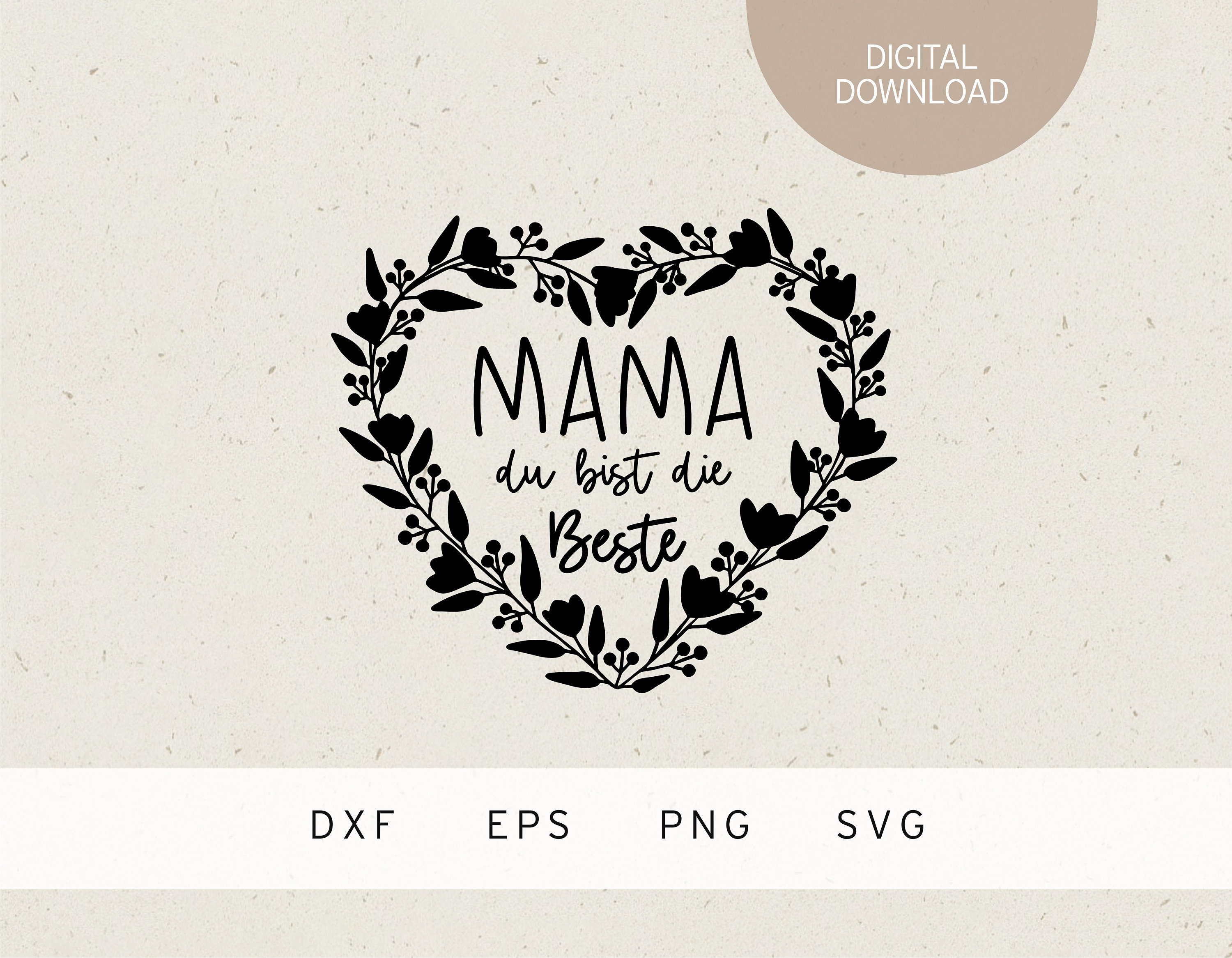 Plotter File Mama Du Bist Die Beste SVG DXF PNG Eps - Etsy