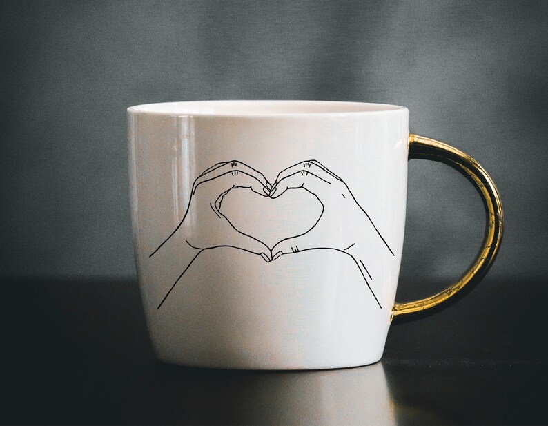 Plotter File Heart Hands SVG DXF PNG Eps - Etsy