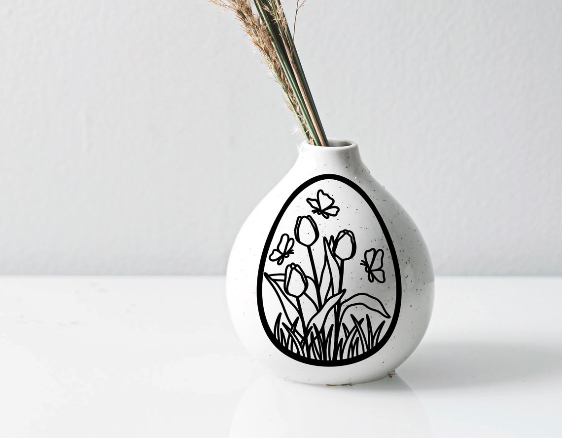 Plotter File Easter Egg SVG DXF PNG Eps Hello - Etsy