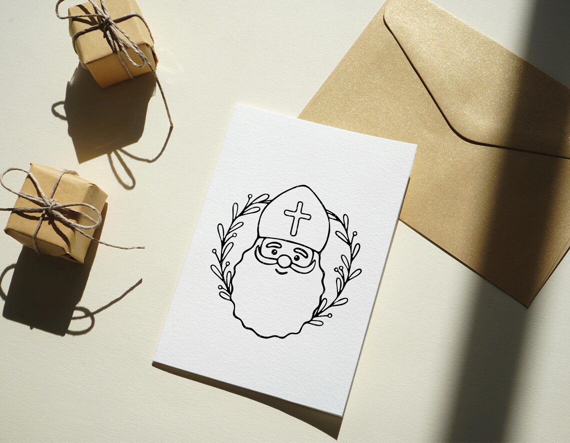 Plotterdatei | Nikolaus mit Kranz | SVG | DXF | PNG | Eps ...