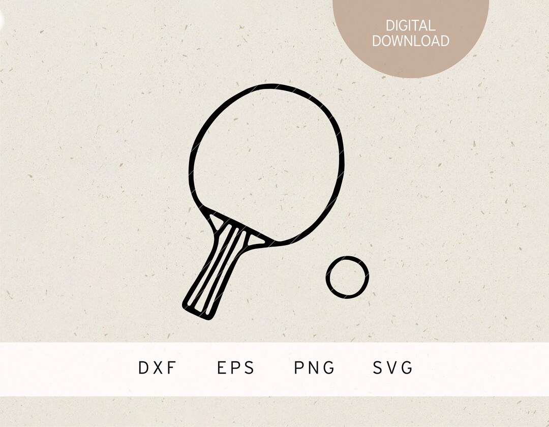 Plotter File | Table Tennis Trowel and Ball | SVG | DXF | PNG | Eps ...