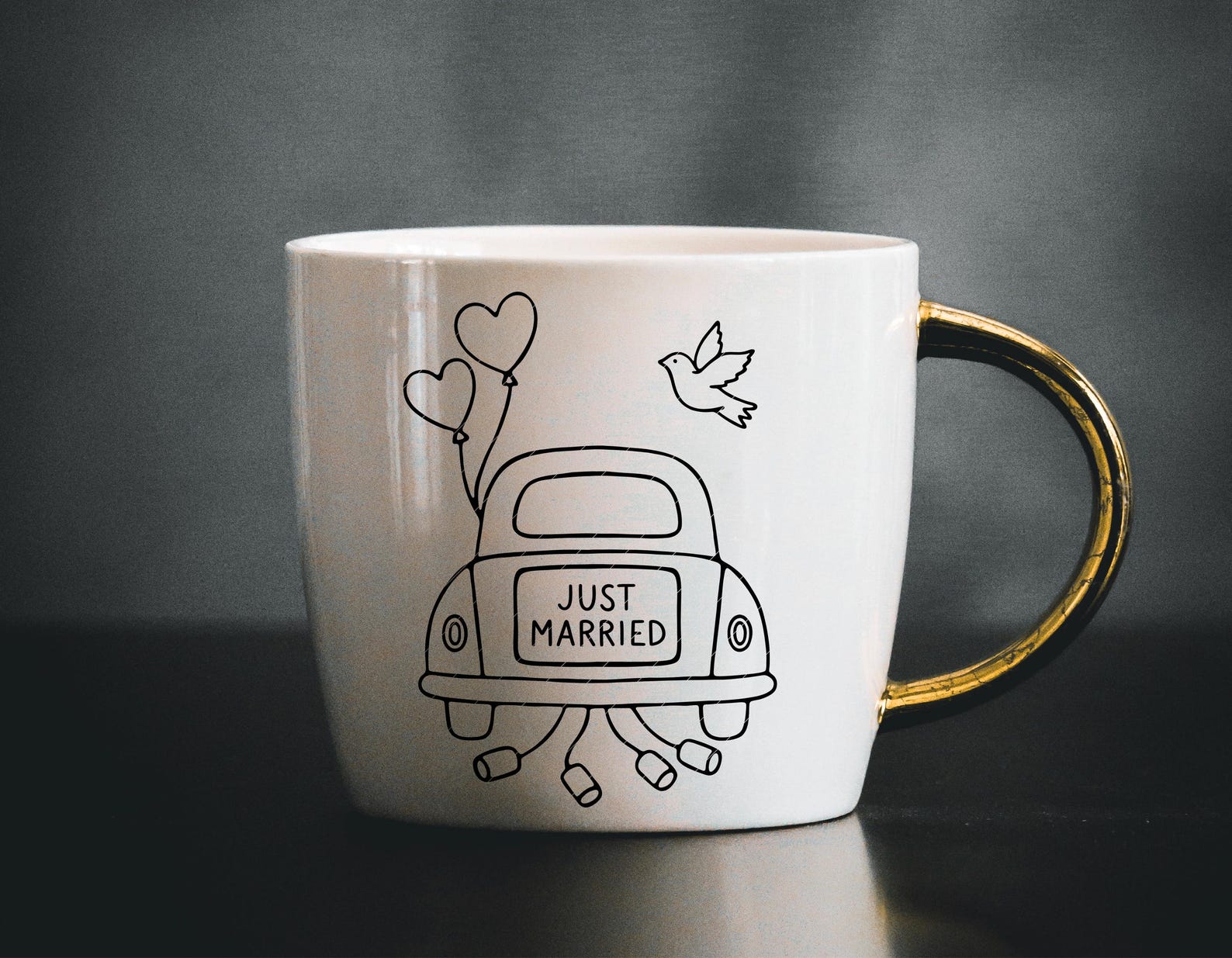 Plotter File | Just Married | Wedding Car | SVG | DXF | PNG | Eps ...
