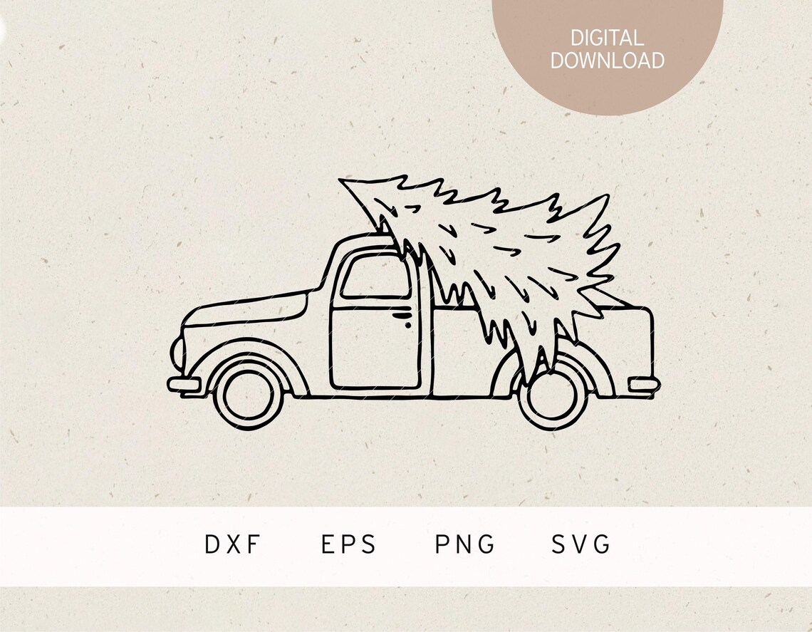 Plotter File | Truck With Christmas Tree | SVG | DXF | PNG | Eps ...