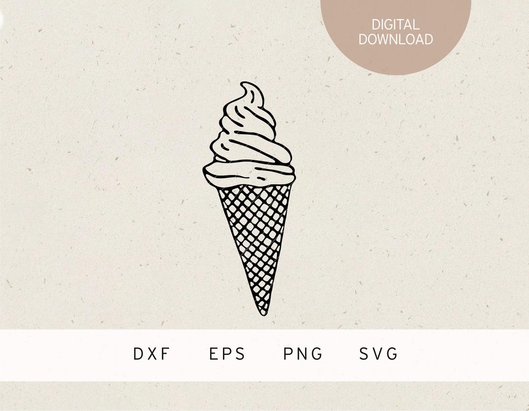 Plotter File | Soft Ice Cream | SVG | DXF | PNG | Eps | Ice Cream ...