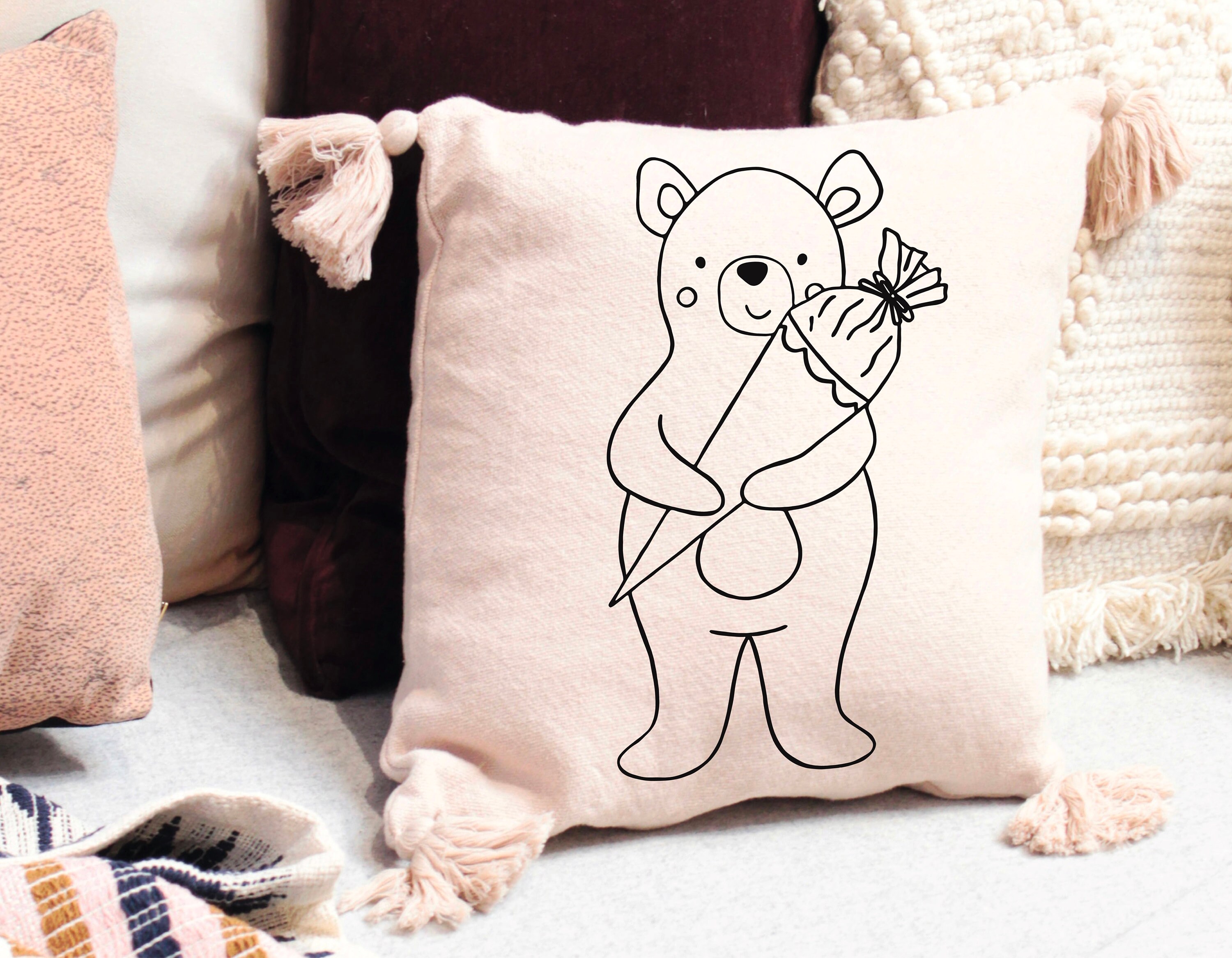 Plotter File Bear With School Cone SVG DXF PNG Eps - Etsy Canada