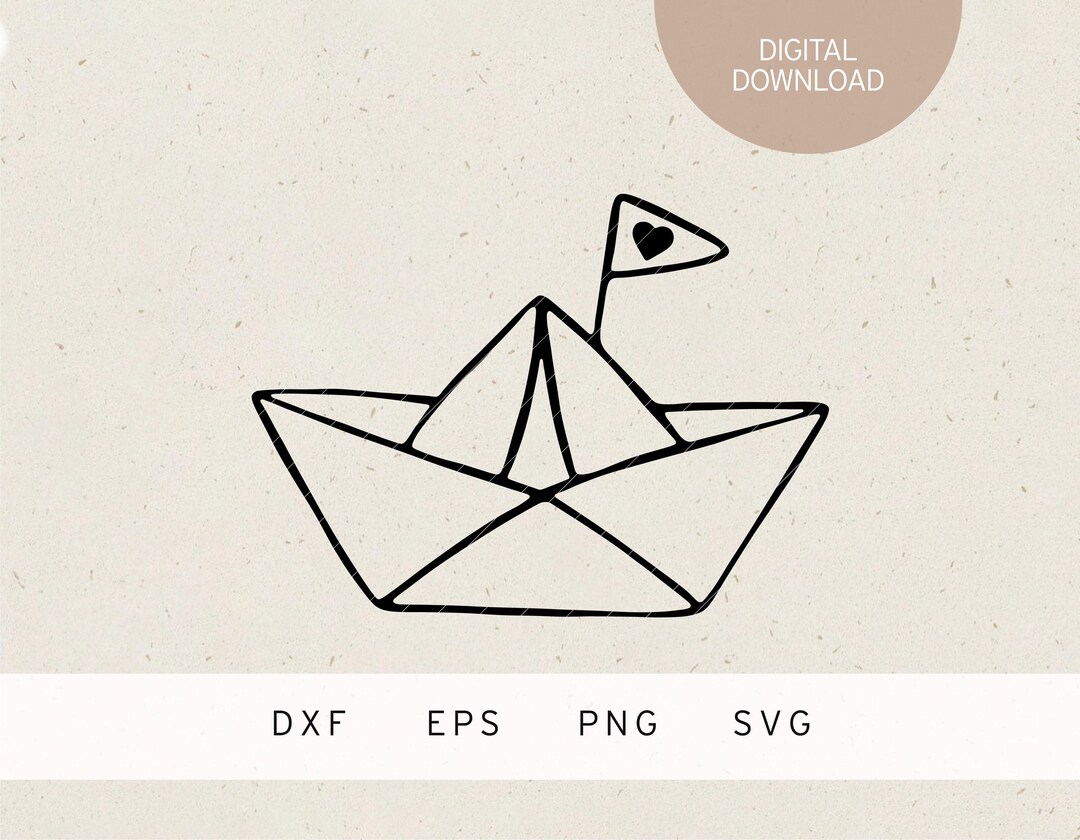 Plotter File | Paper Boat | SVG | DXF | PNG | Eps| Travel | Summer ...