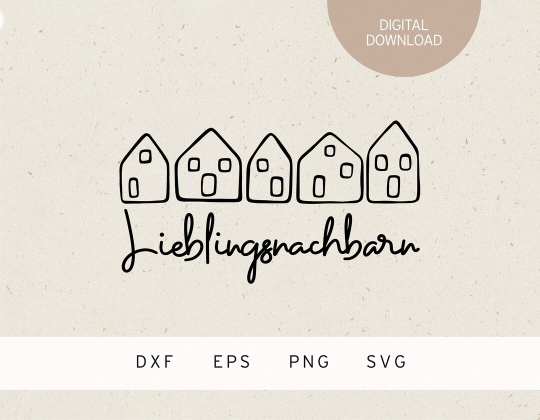 Plotter File | Row of Houses | Lieblingsnachbarn | SVG | DXF | PNG ...