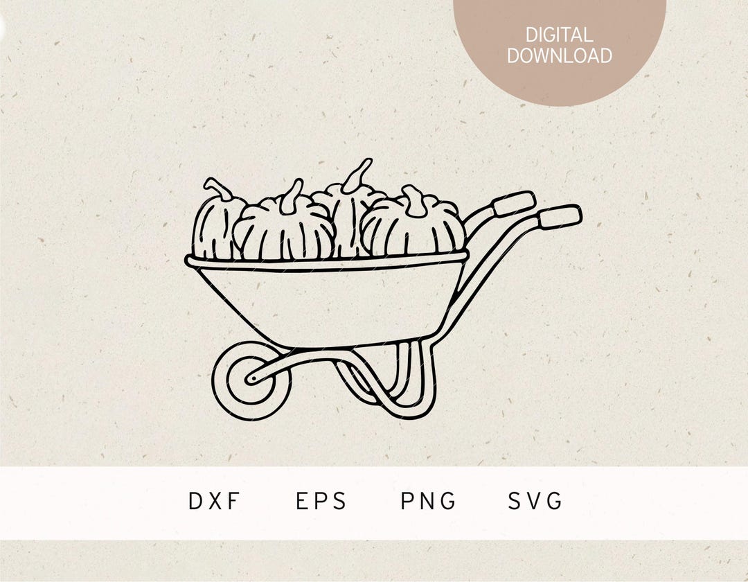 Plotter File | Wheelbarrow | Pumpkins | SVG | DXF | PNG | Eps ...
