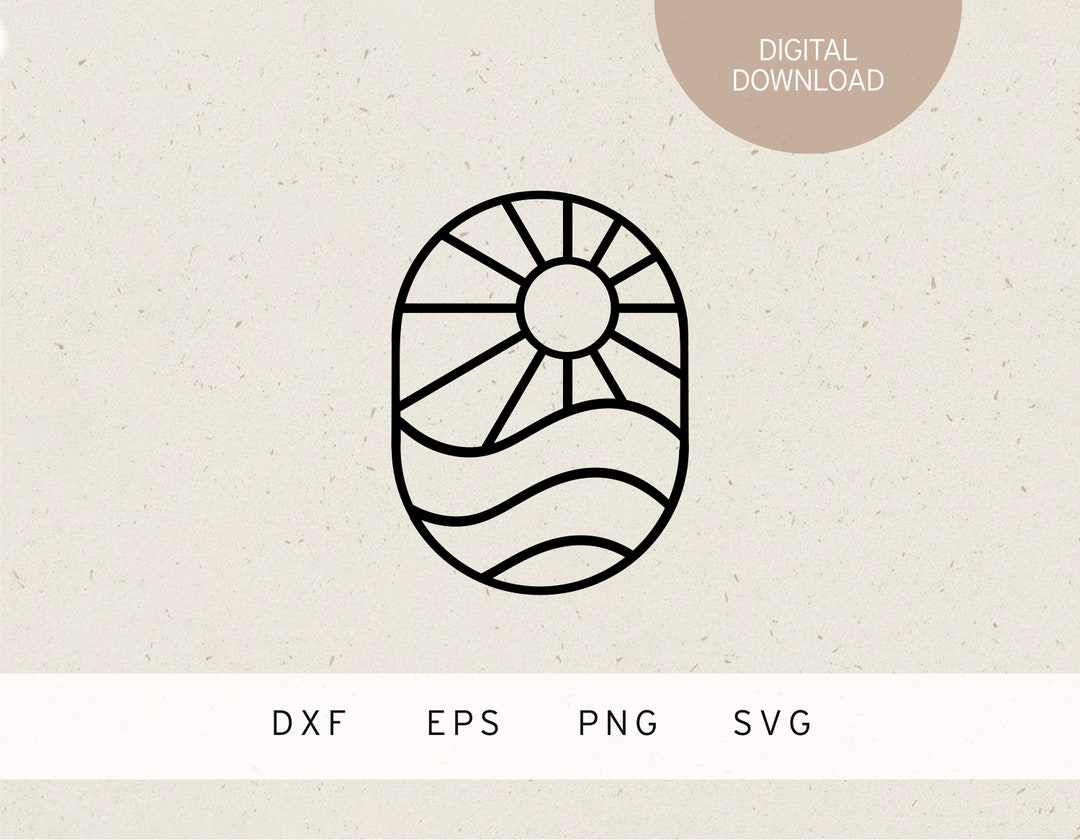 Plotter File | Sun and Ocean | SVG | DXF | PNG | Eps | Travel | Summer ...