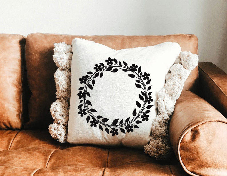 Plotter File Flower Wreath SVG DXF PNG Eps Spring - Etsy