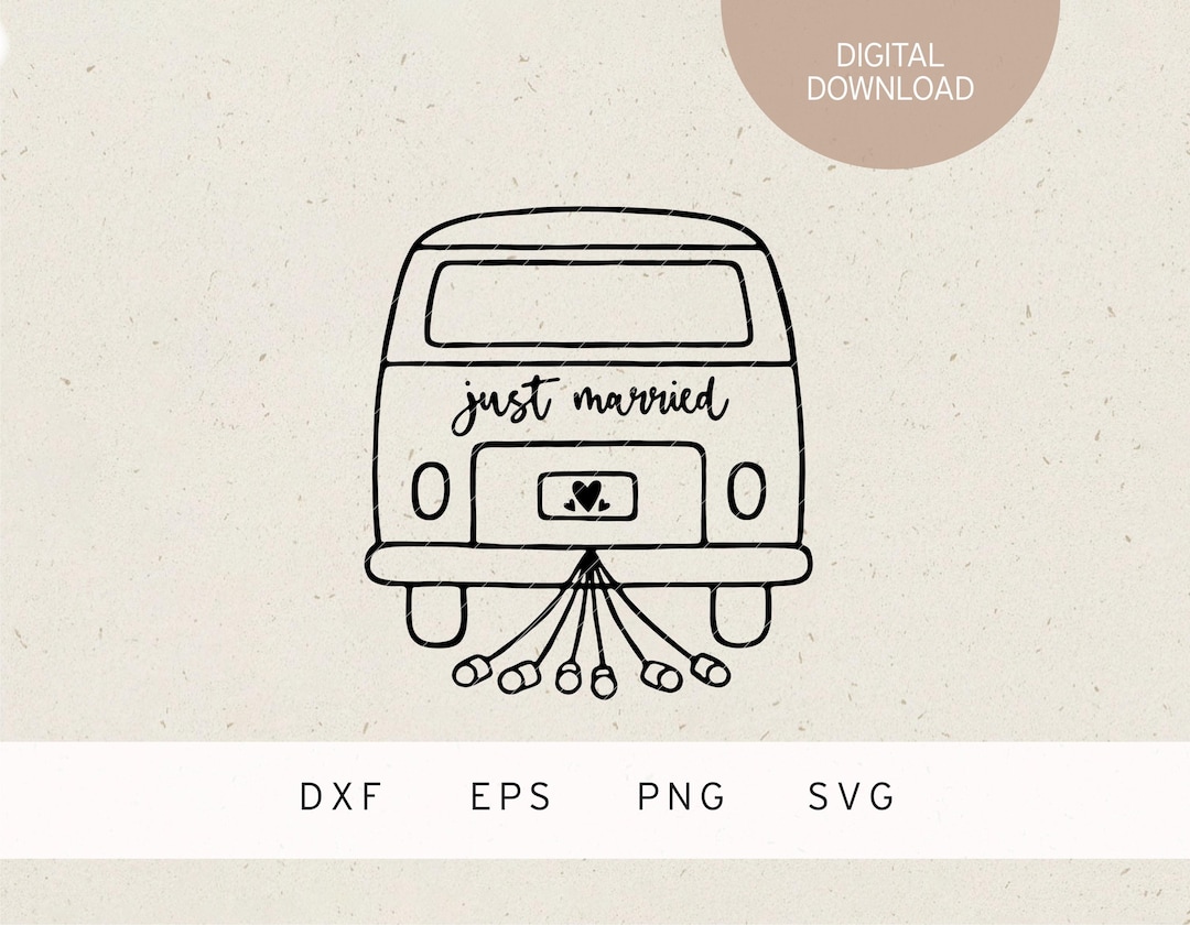 Plotter File | Wedding Van | Just Married | SVG | DXF | PNG | Eps ...