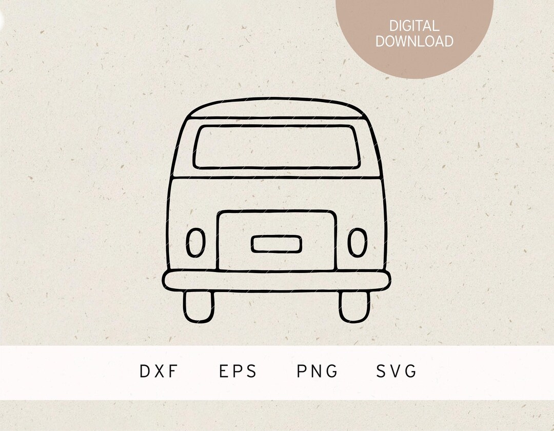 Plotter File | Car | Retro Van | Rear View | SVG | DXF | Png | Eps ...