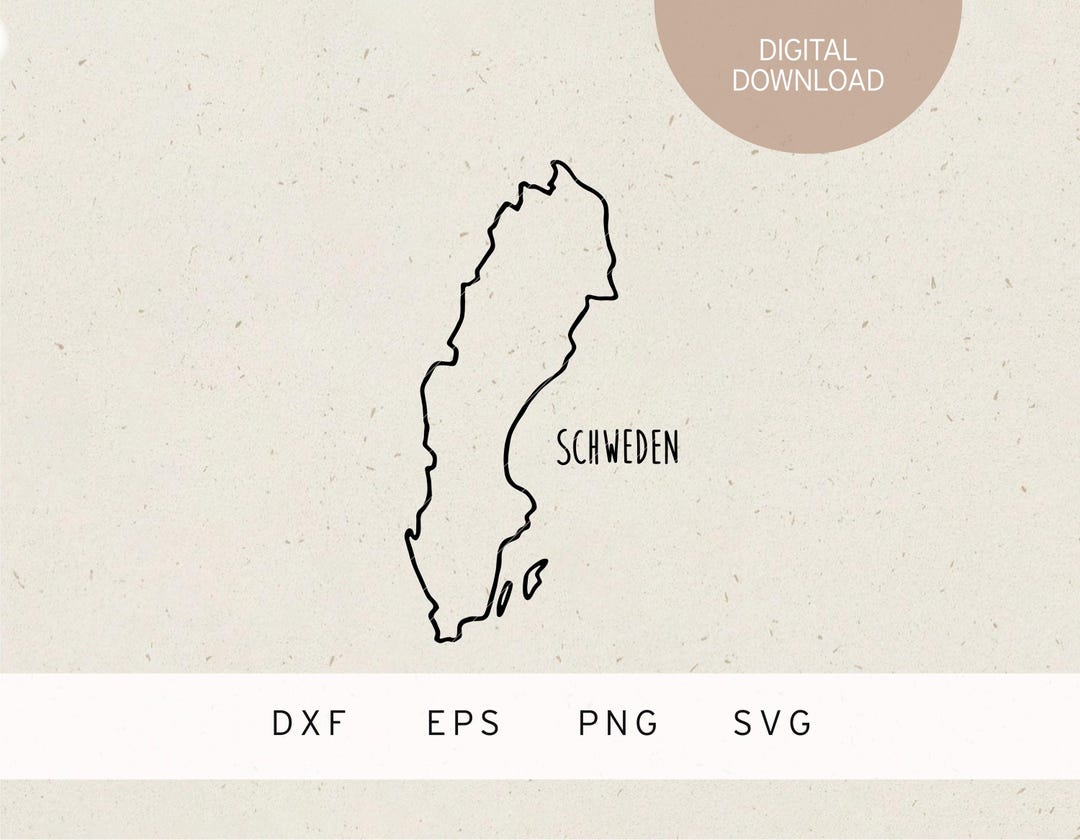 Plotter File | Outline Sweden | SVG | DXF | PNG | Eps | Travel Summer ...