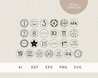 Plotterdatei Weihnachtenplotterdatei Adventskalender SVG PNG - Etsy