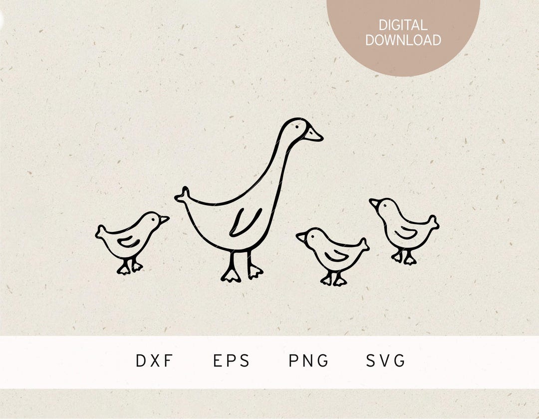 Plotter File | Goose Family | SVG | DXF | PNG | Eps | Animals | Nature ...
