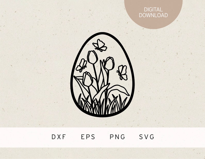 Plotter File Easter Egg SVG DXF PNG Eps Hello - Etsy